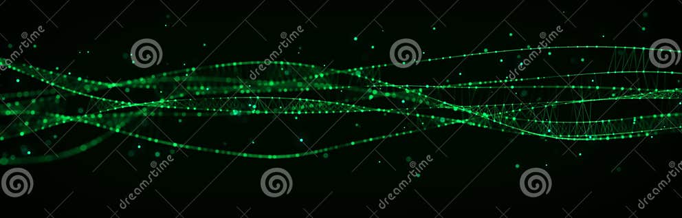Futuristic DNA Structure. Wavy Flow of Connecting Molecules. Medical ...