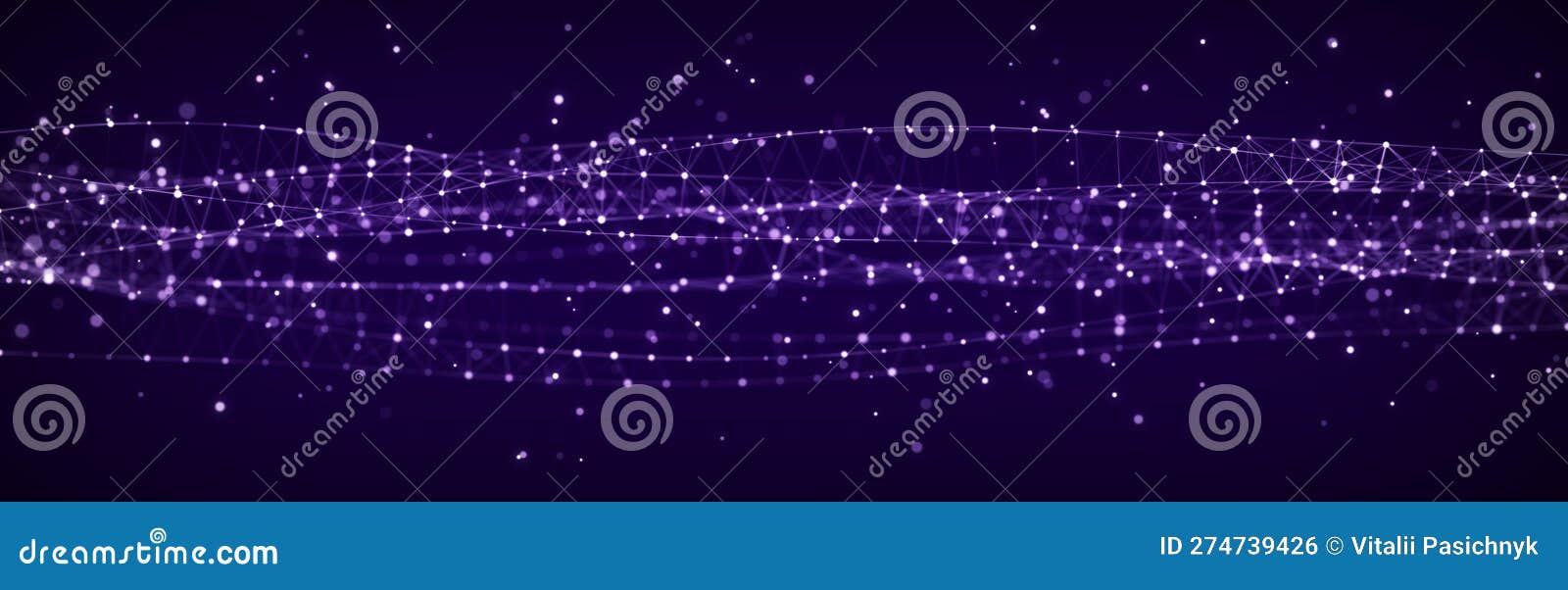 Futuristic DNA Structure. Wavy Flow of Connecting Molecules. Medical ...