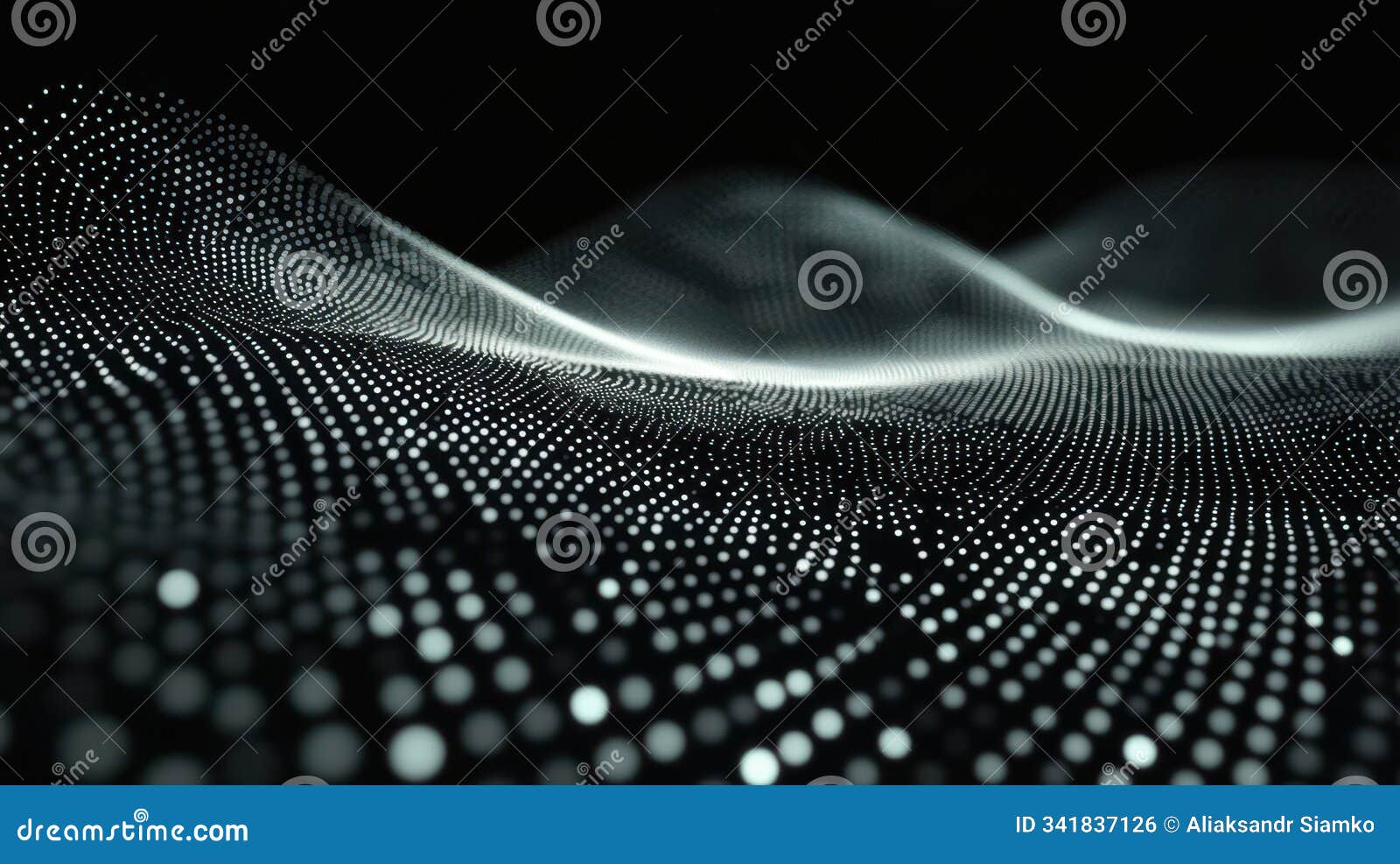 Futuristic Dots Forming a Digital Grid on a Dark Background ...