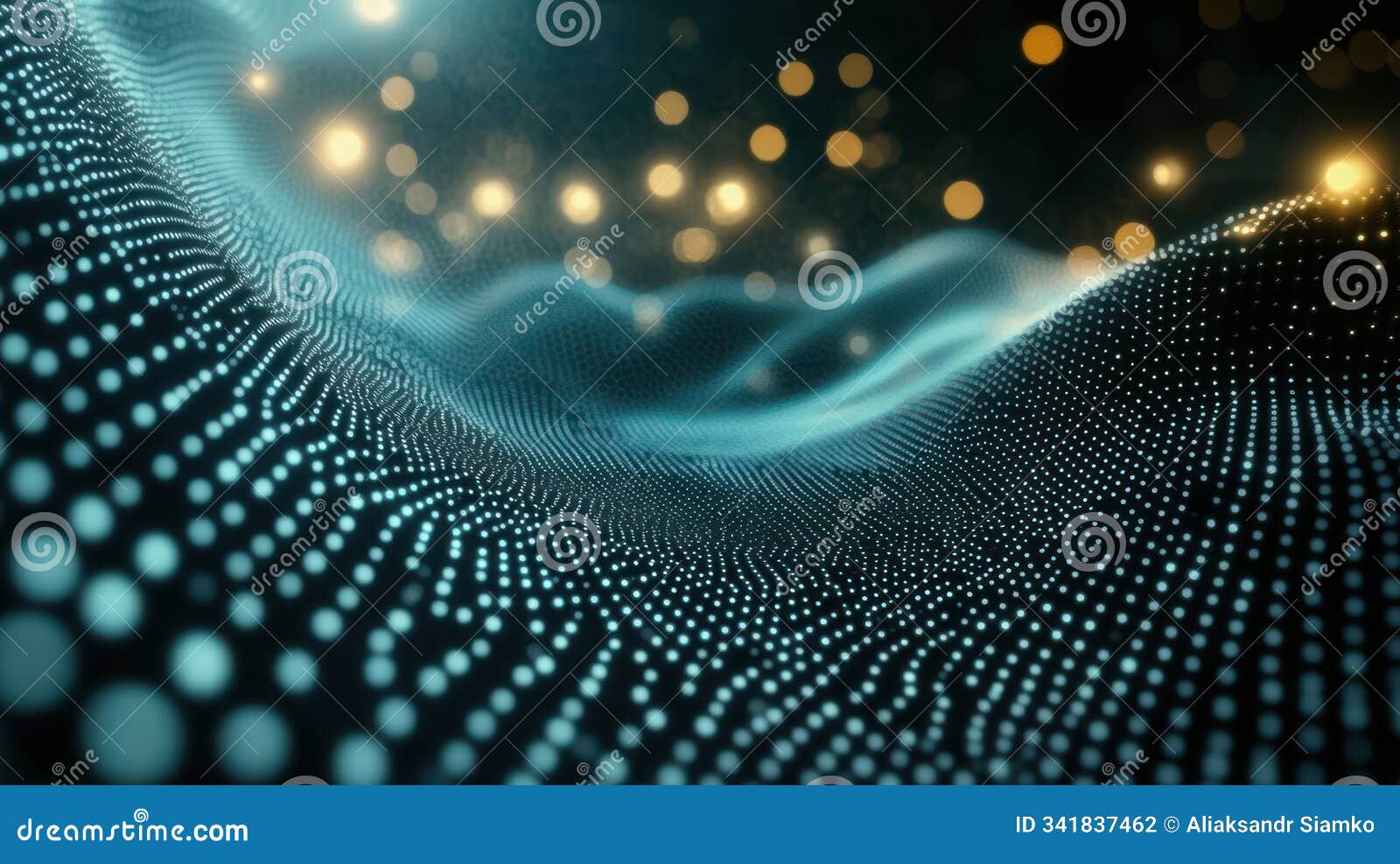 Futuristic Dots Forming a Digital Grid on a Dark Background ...