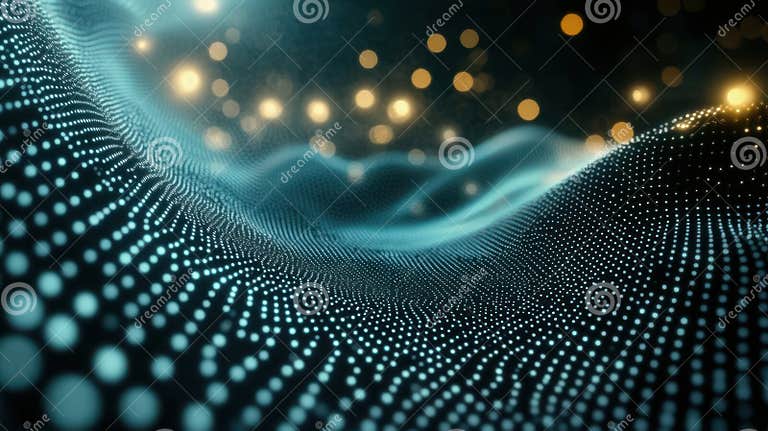 Futuristic Dots Forming a Digital Grid on a Dark Background ...