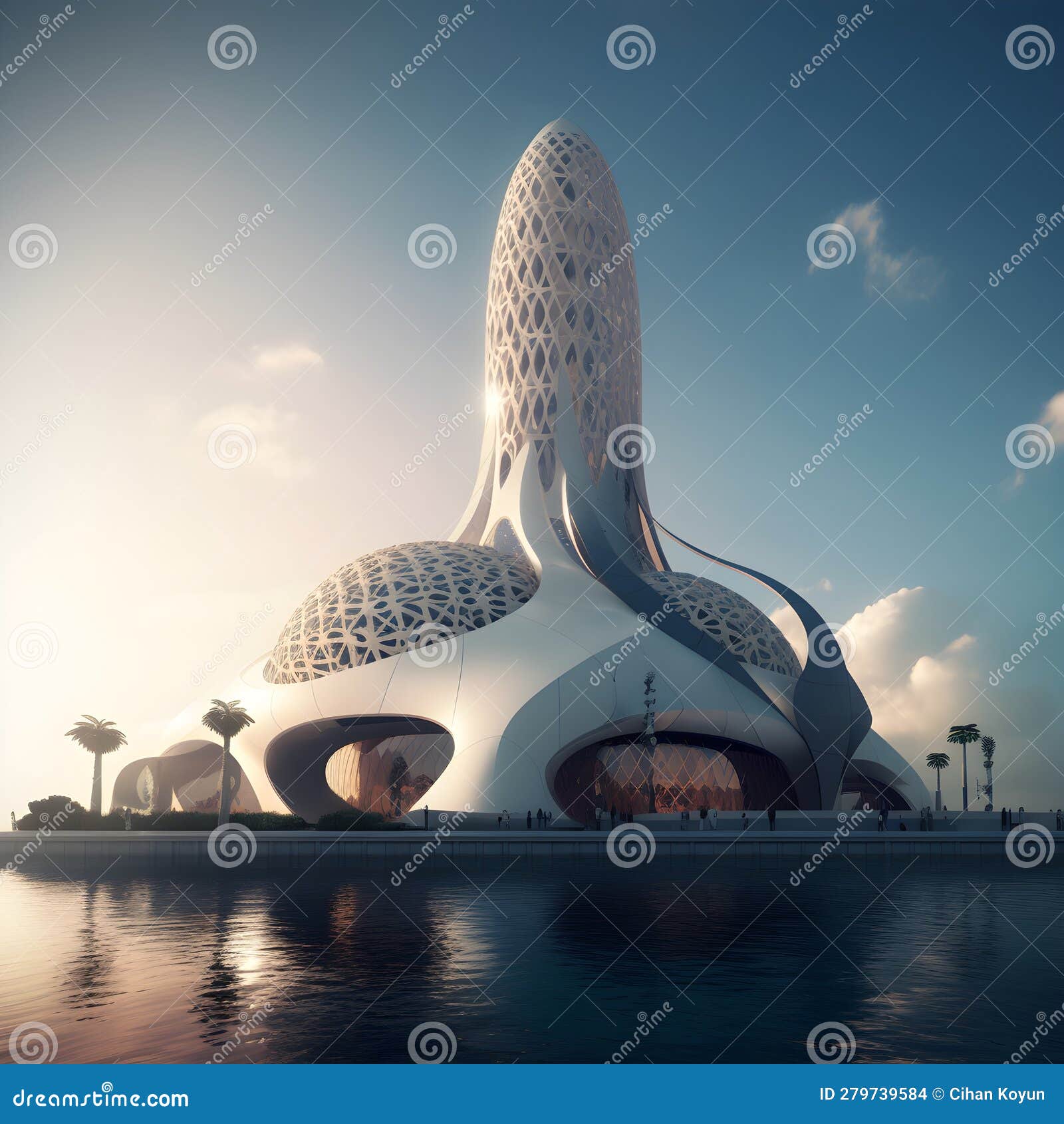 Futuristic Dreams, a Striking 3d Render of a Building in a Blue Sky ...