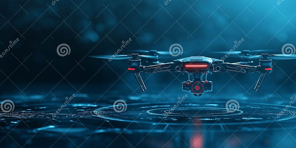 Futuristic Drone with Advanced AI Technology in Flight, Autonomous ...