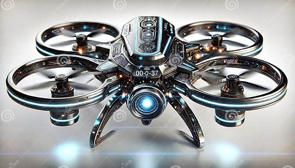 Futuristic Drone with Advanced Camera Technology Stock Illustration ...