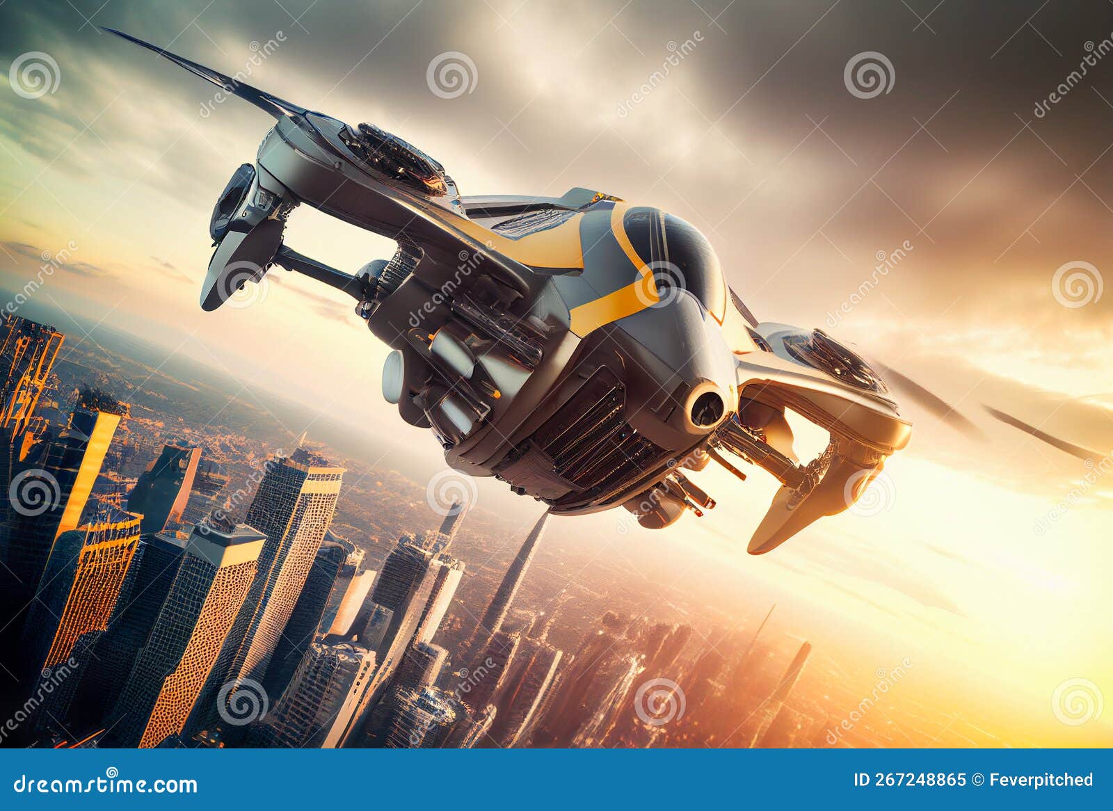 Futuristic Drone Racing Background Cartoon Vector | CartoonDealer.com ...