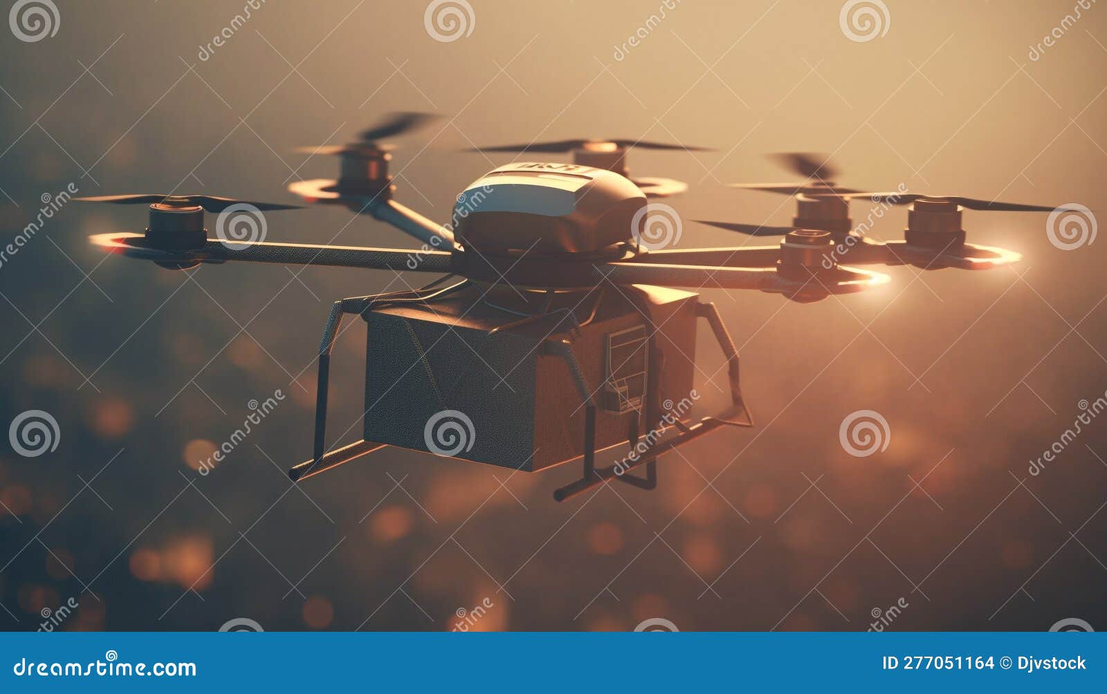 Futuristic Drone Hovering Mid Air, Filming Motion Outdoors Generated by ...