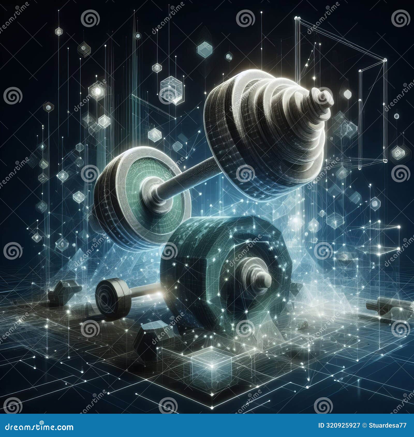 Futuristic Dumbbells in a Digital Matrix Stock Image - Image of ... Futuristic Dumbbells in a Digital Matrix Stock Image - Image of ...