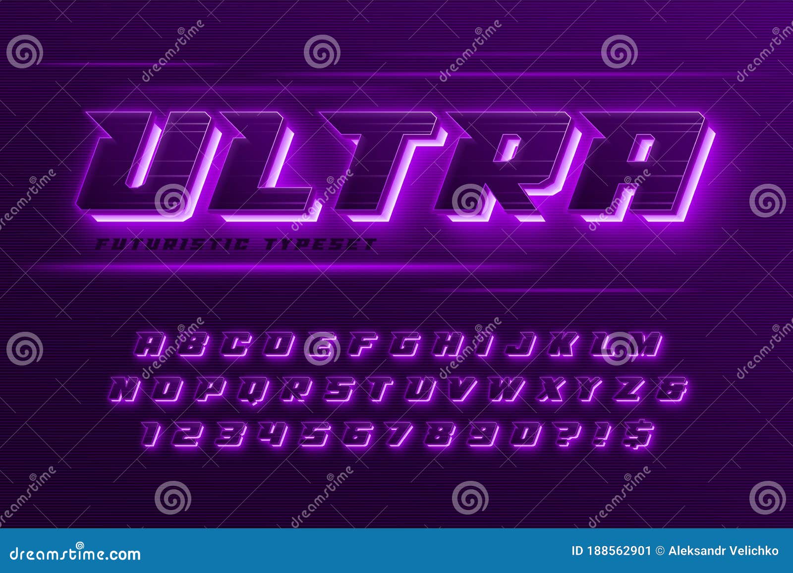Futuristic Dynamic Alphabet, Extra Glowing Space Design Vector ...