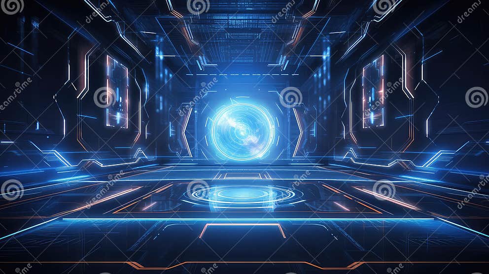 Futuristic Dynamic Tech Background Stock Image - Image of machine, internet: 303561807