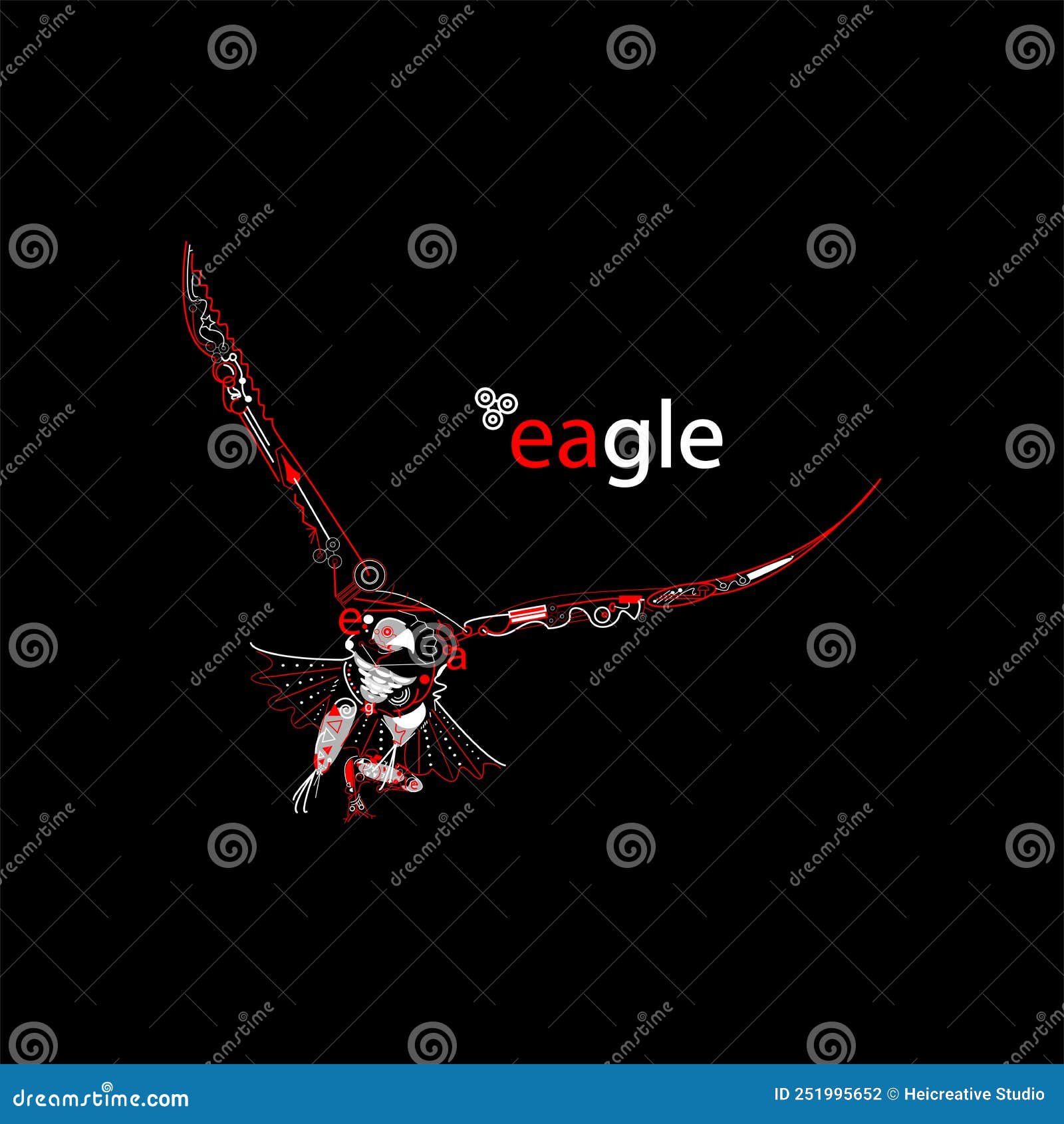 Futuristic Sci-fi Eagle Robot Alien Creature In Armor. Stock ...