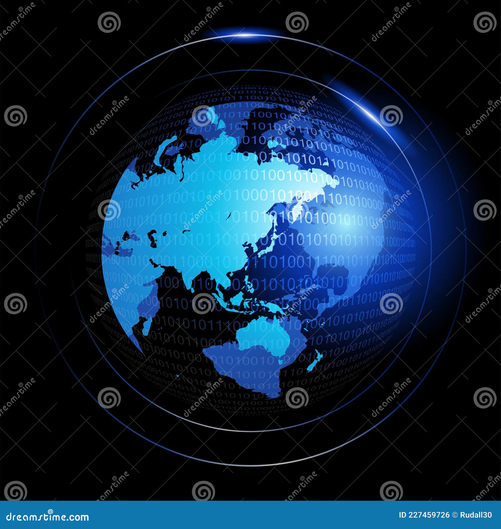 Futuristic Earth in Binary Numbers Stock Vector - Illustration of ...