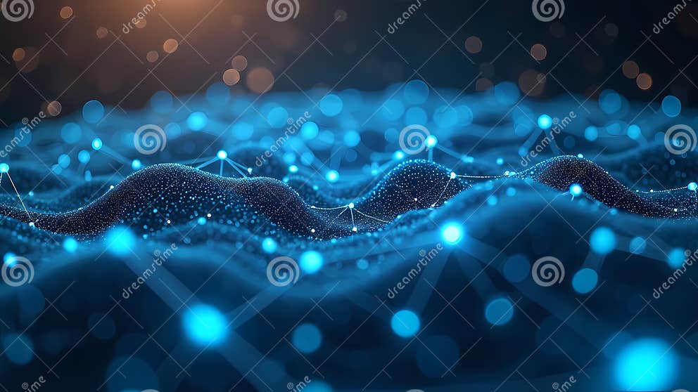 Futuristic Earth with Blue Pathways in Background Stock Illustration ...