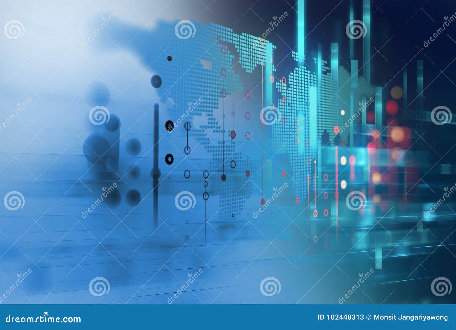 Futuristic Earth Map Technology Abstract Background Stock Illustration ...