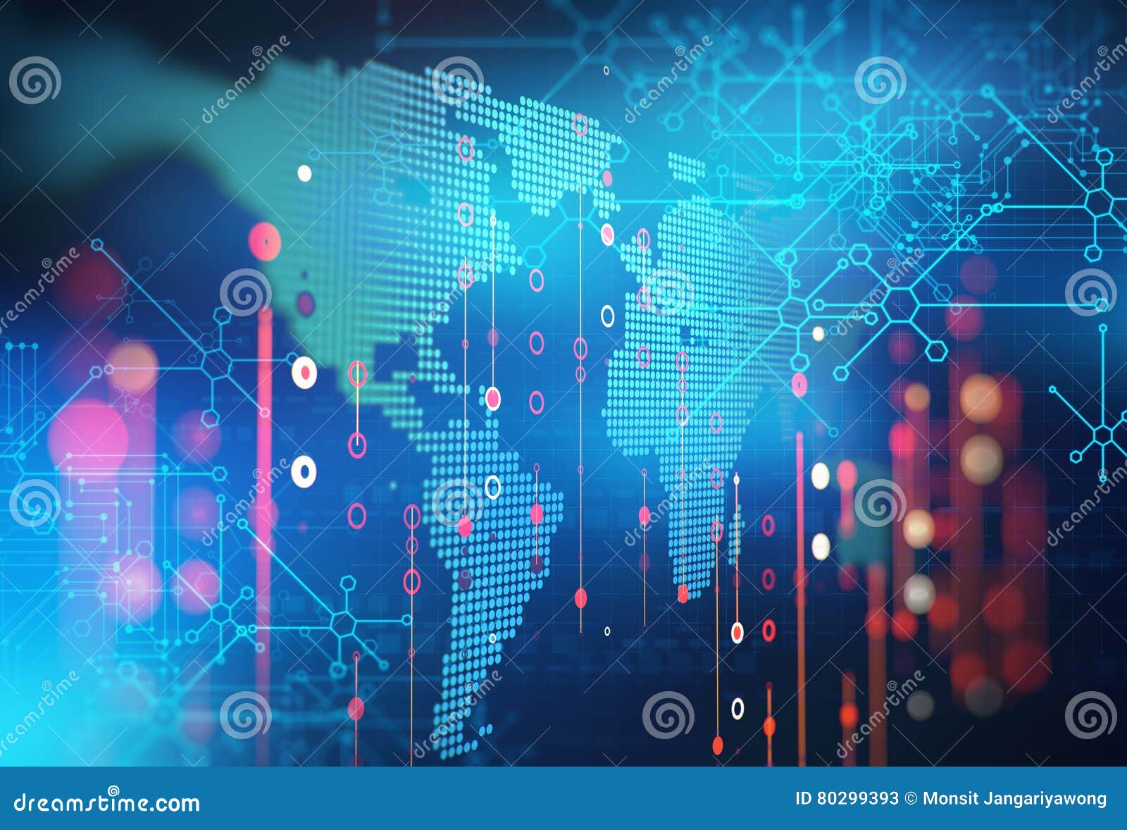 Futuristic Earth Map Technology Abstract Background Stock Illustration ...