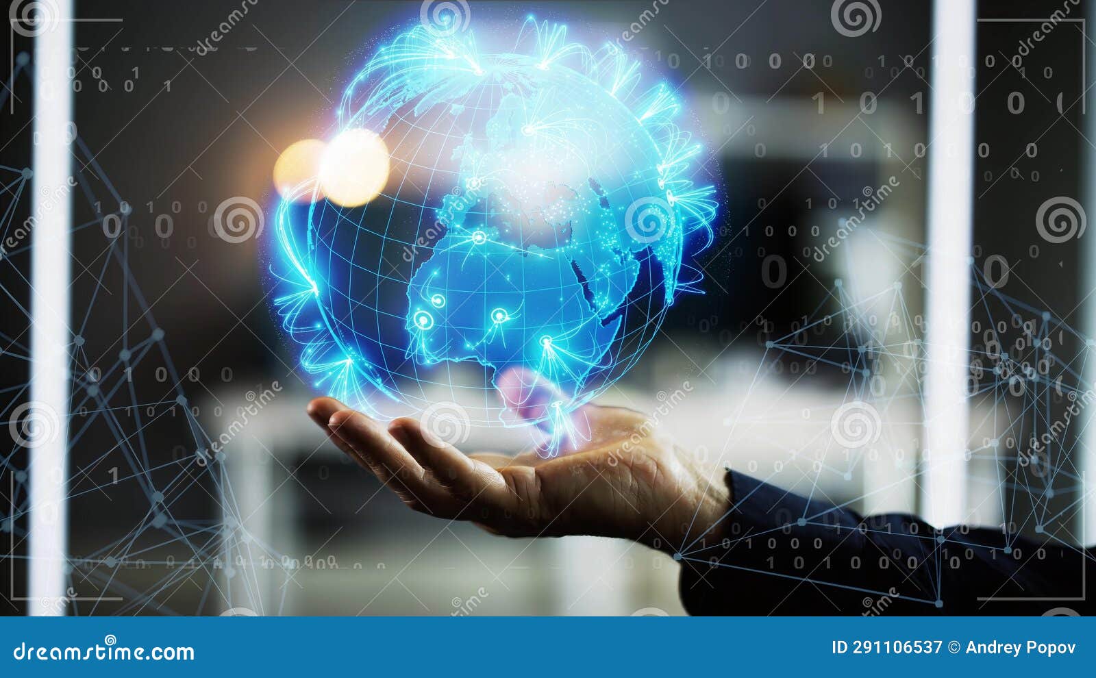 Futuristic Earth Technology and Internet Stock Image - Image of globe ...