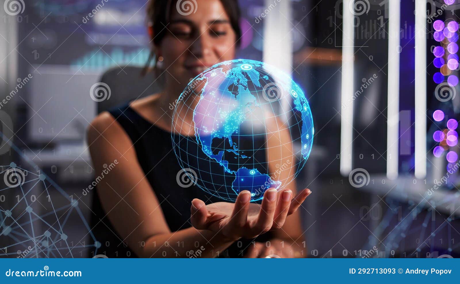 Futuristic Earth Technology and Internet Stock Image - Image of earth ...