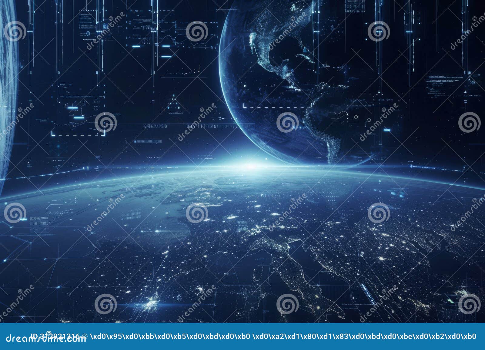 Futuristic Earth Globe With Dashboard.Future Theme Concept Background ...