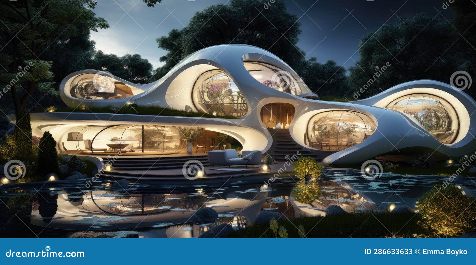 Futuristic Eco Building Design, City the Future. Generative AI Stock ...