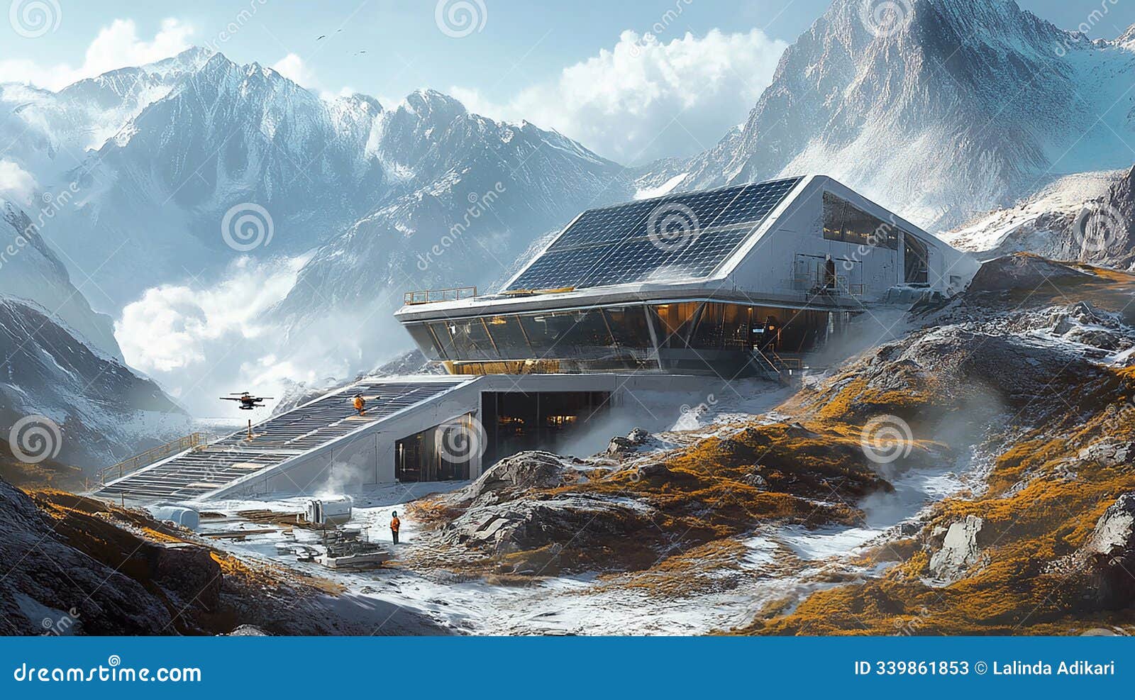 Futuristic Eco-Dome Structure Under Construction with Sustainable ...