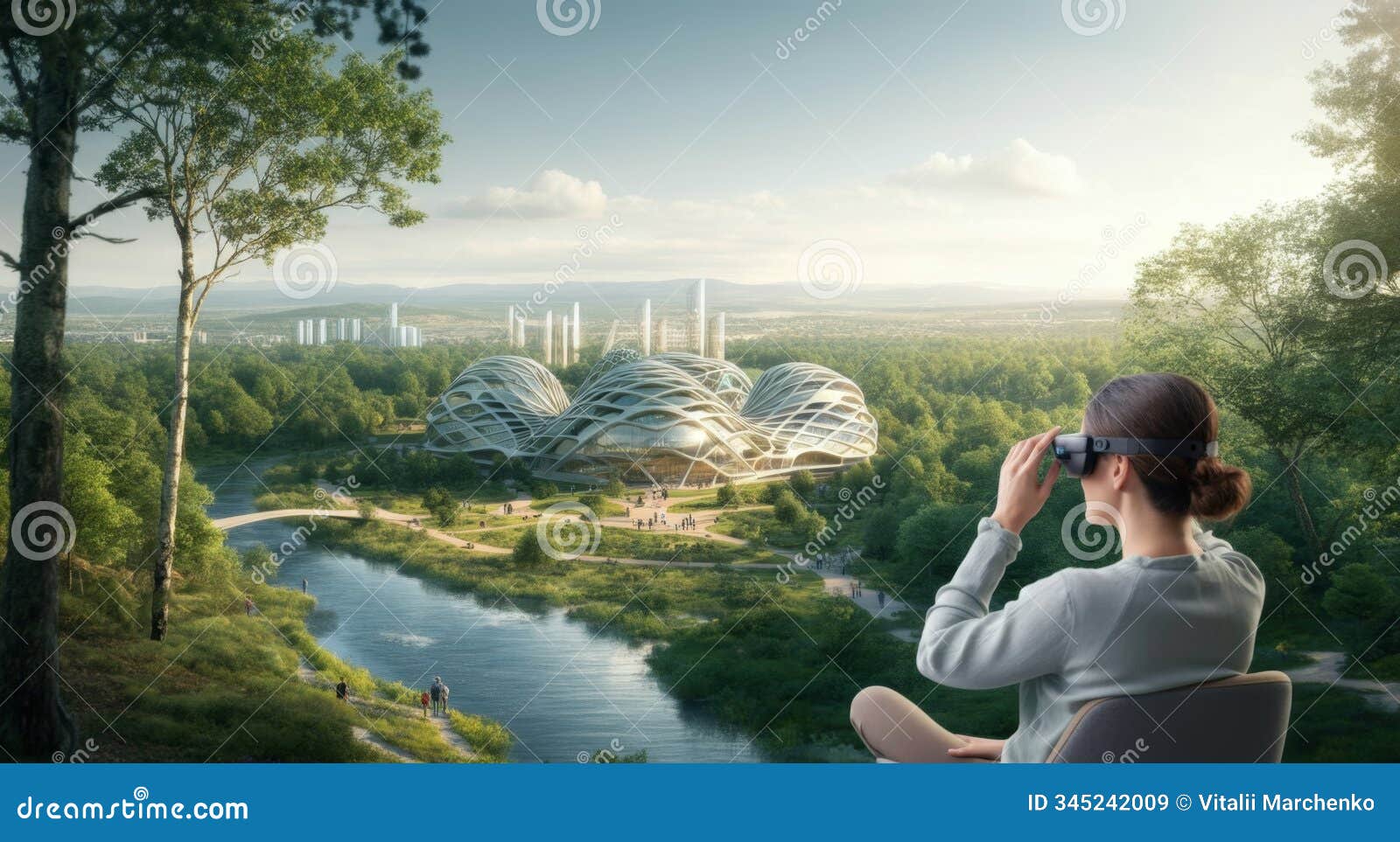 Futuristic Eco Urban Design: Virtual Reality View of Nature-inspired ...