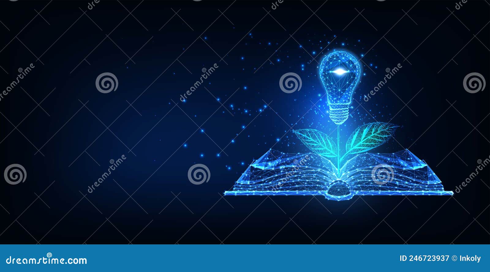 Futuristic Ecological Creative Learning Concept with Glowing Open Book ...