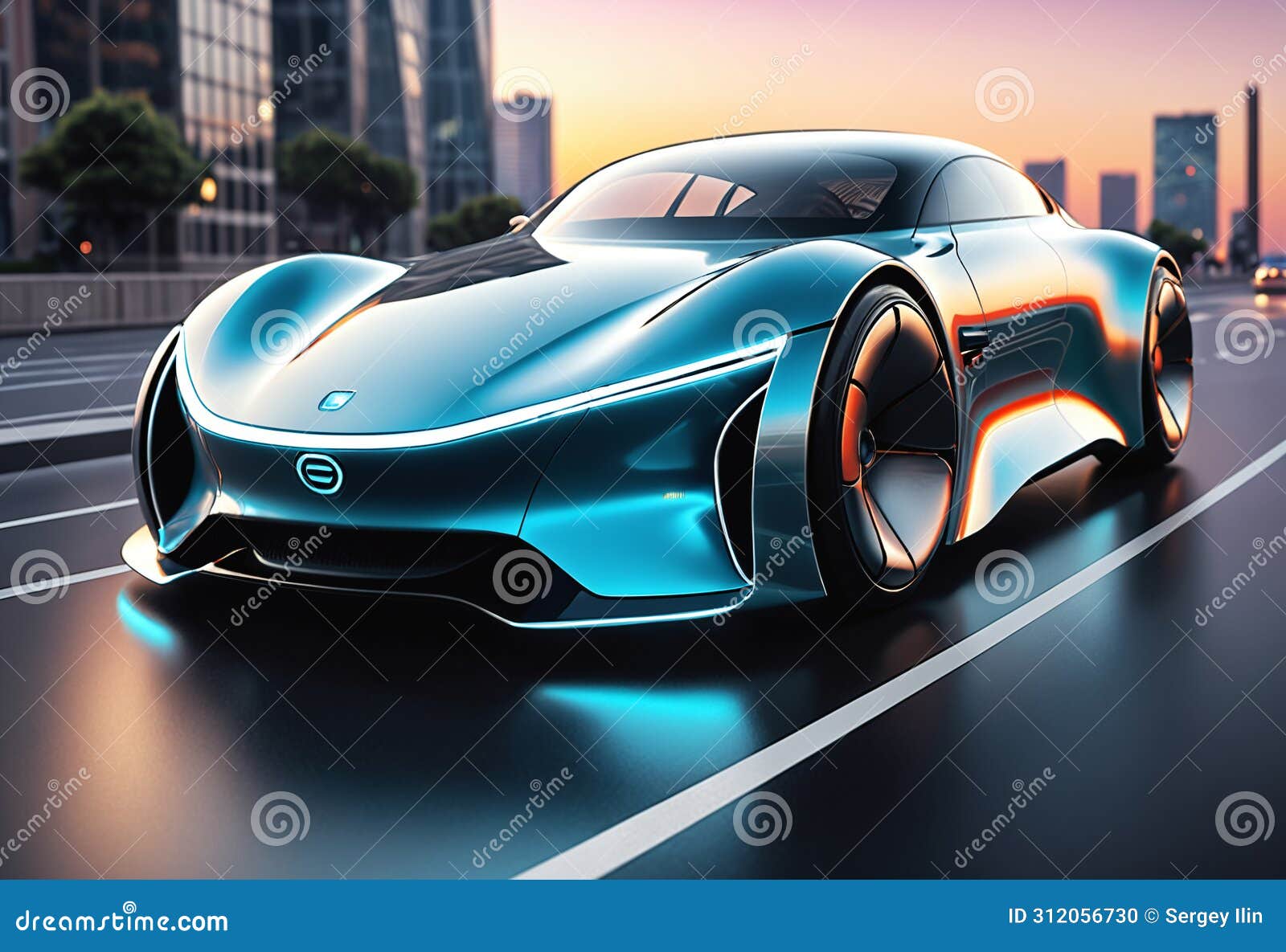 Futuristic Electric Car. Generative AI Stock Illustration ... Futuristic Electric Car. Generative AI Stock Illustration ...