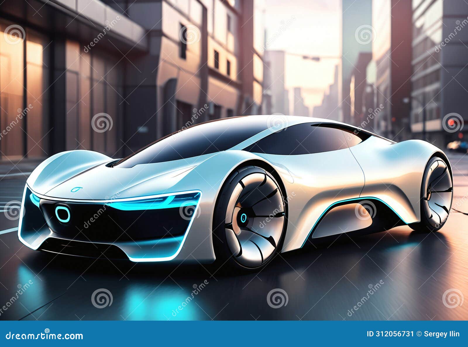Futuristic Electric Car. Generative AI Stock Illustration ... Futuristic Electric Car. Generative AI Stock Illustration ...