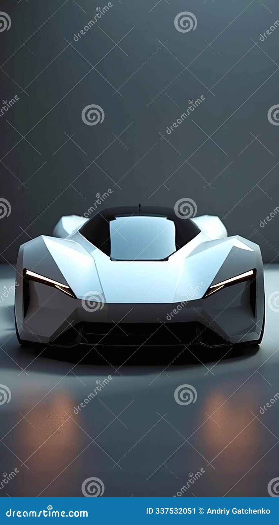 Futuristic Electric Car Made of Angular, Geometric Shapes, Representing ...