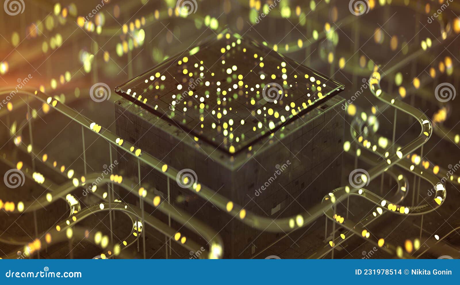 Futuristic Electric Device Processing Signals 3D Render Stock ...