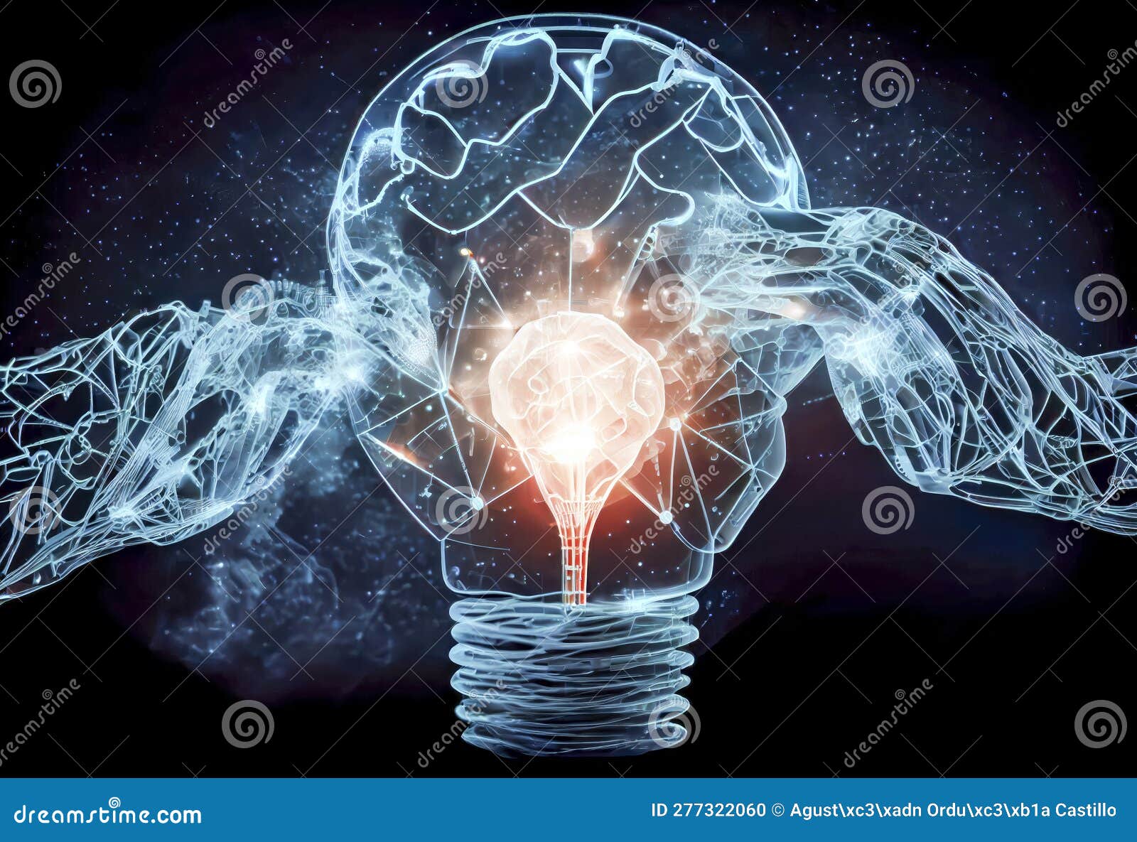 Futuristic Electric Light Bulbs, Clean and Renewable Energy Concept ...