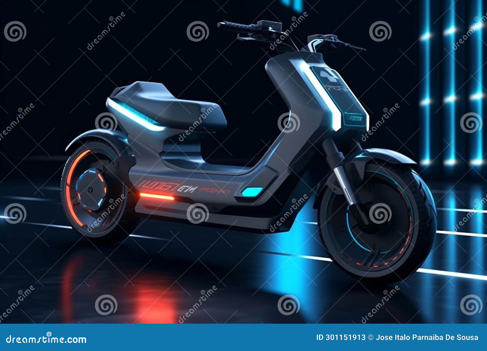 Futuristic Electric Scooter Designed for Urban Stock Illustration ...
