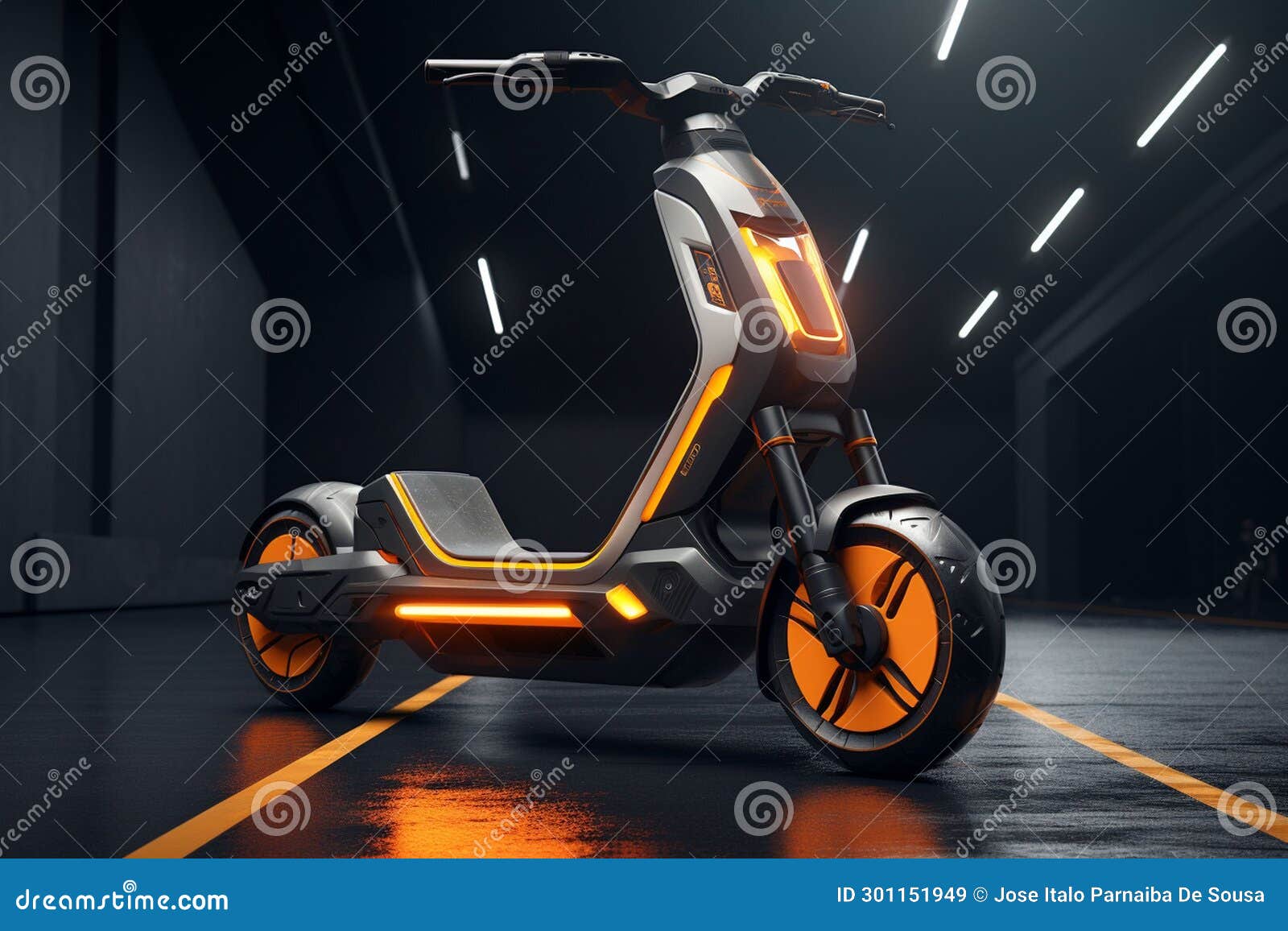 Futuristic Electric Scooter Designed for Urban Stock Illustration ...