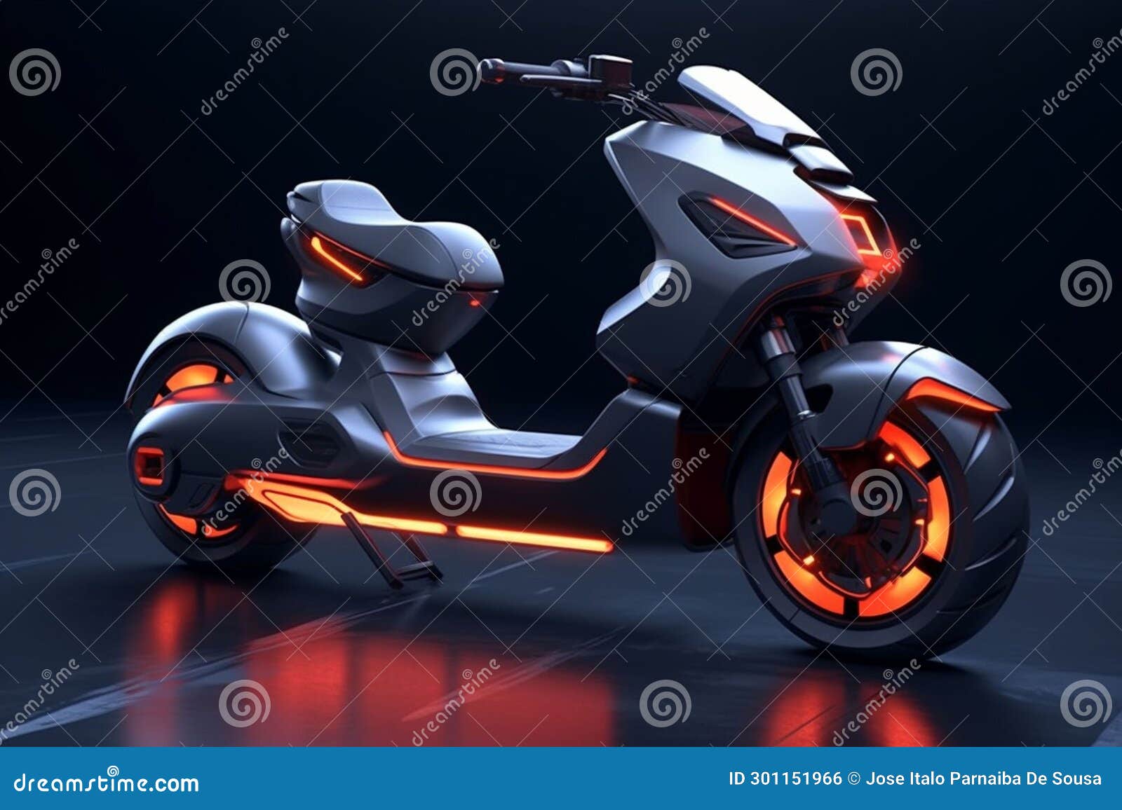 Futuristic Electric Scooter Designed for Urban Stock Illustration ...