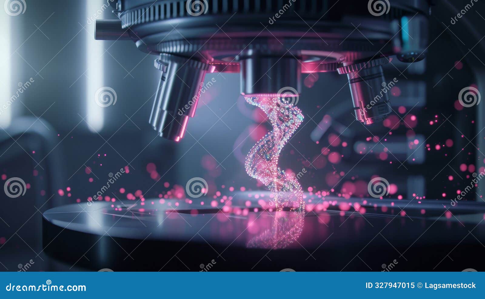 Electron Microscope View Of Atoms And Electrons Forming Organic Shapes ...