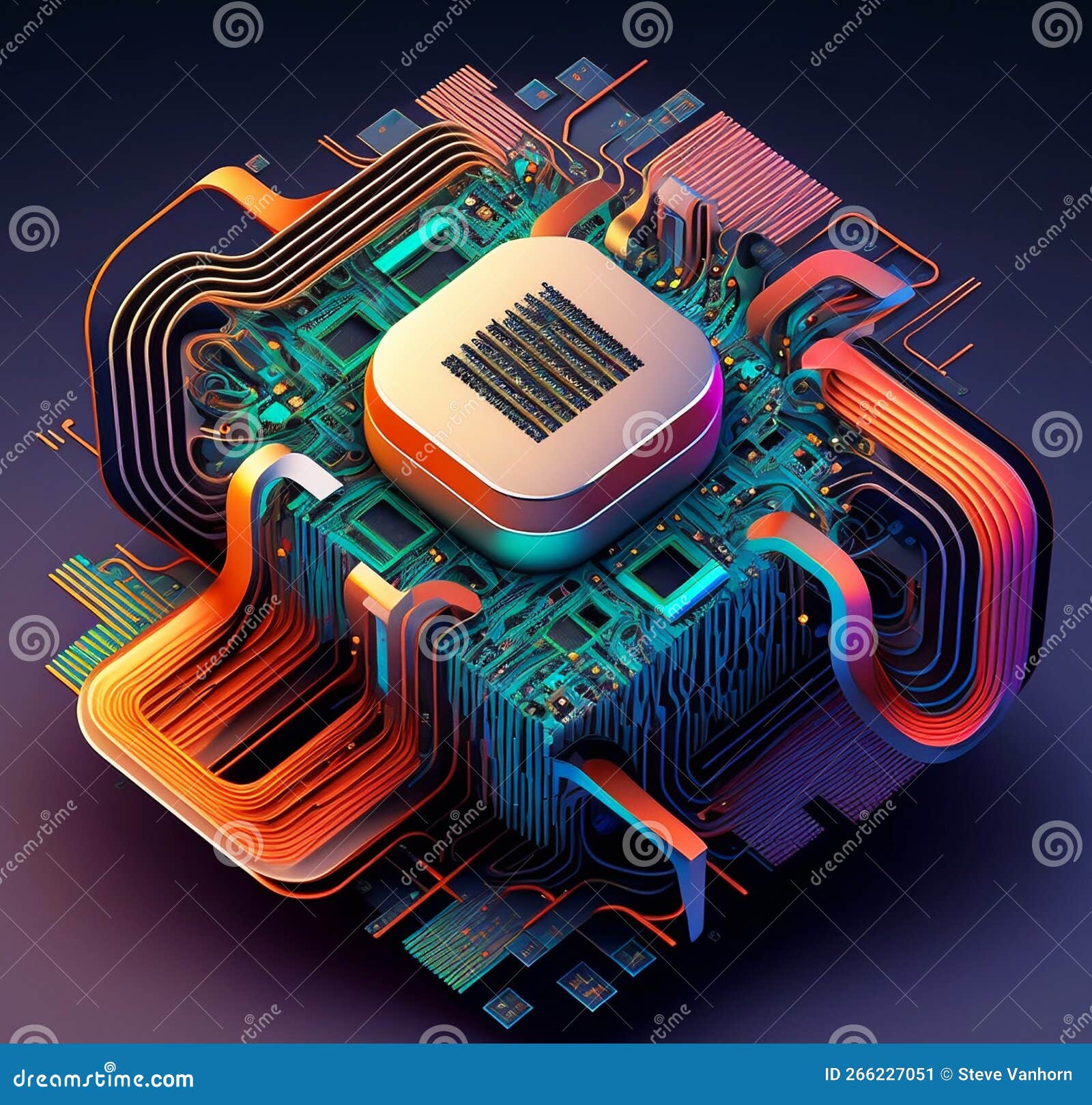 Futuristic Electronics Circuit Board Design Stock Illustration ...