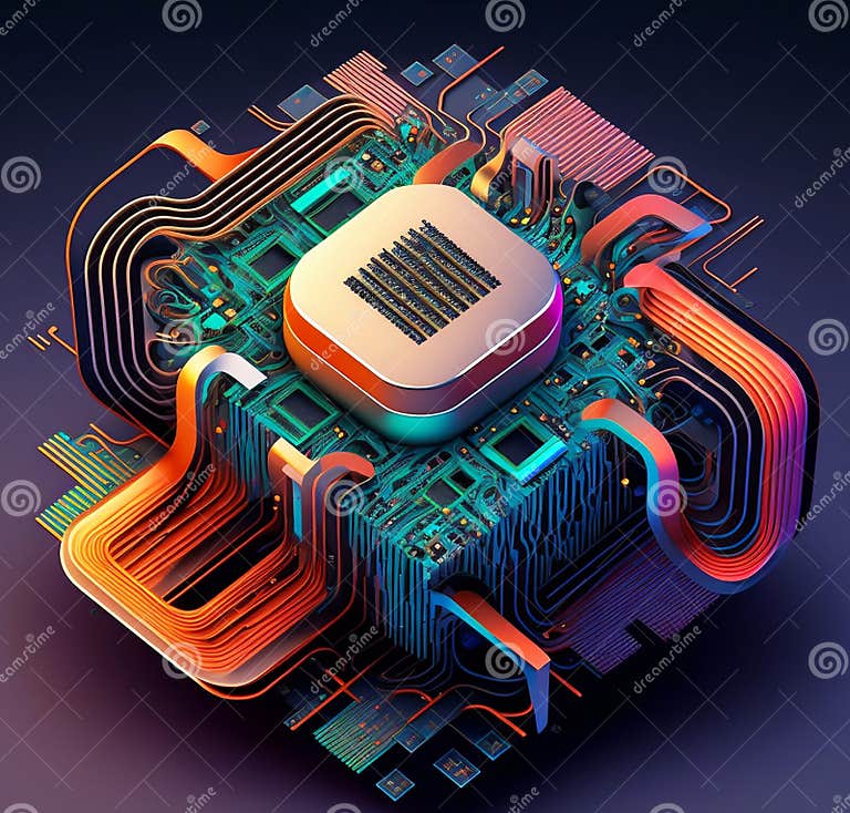 Futuristic Electronics Circuit Board Design Stock Illustration ...