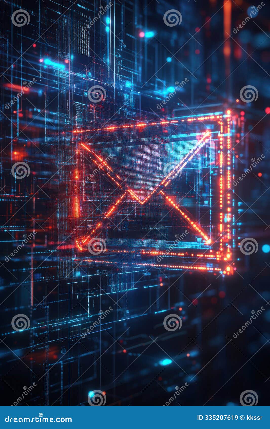 Futuristic Email, a Modern Digital Email Icon Against a Tech-inspired ...
