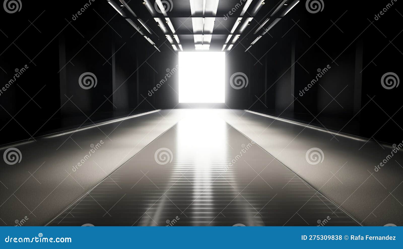 Futuristic Endless Corridor - Generative AI Stock Illustration ...