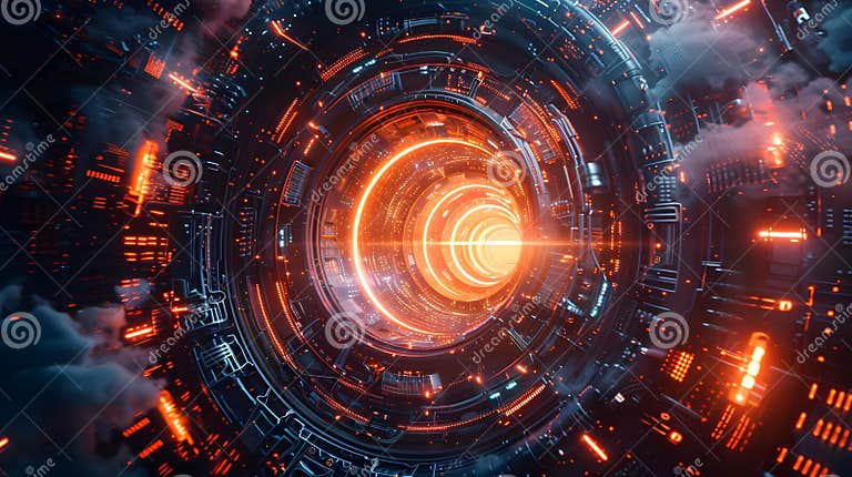 Futuristic Energy Core Vortex. Concept Futuristic Technology, Energy ...