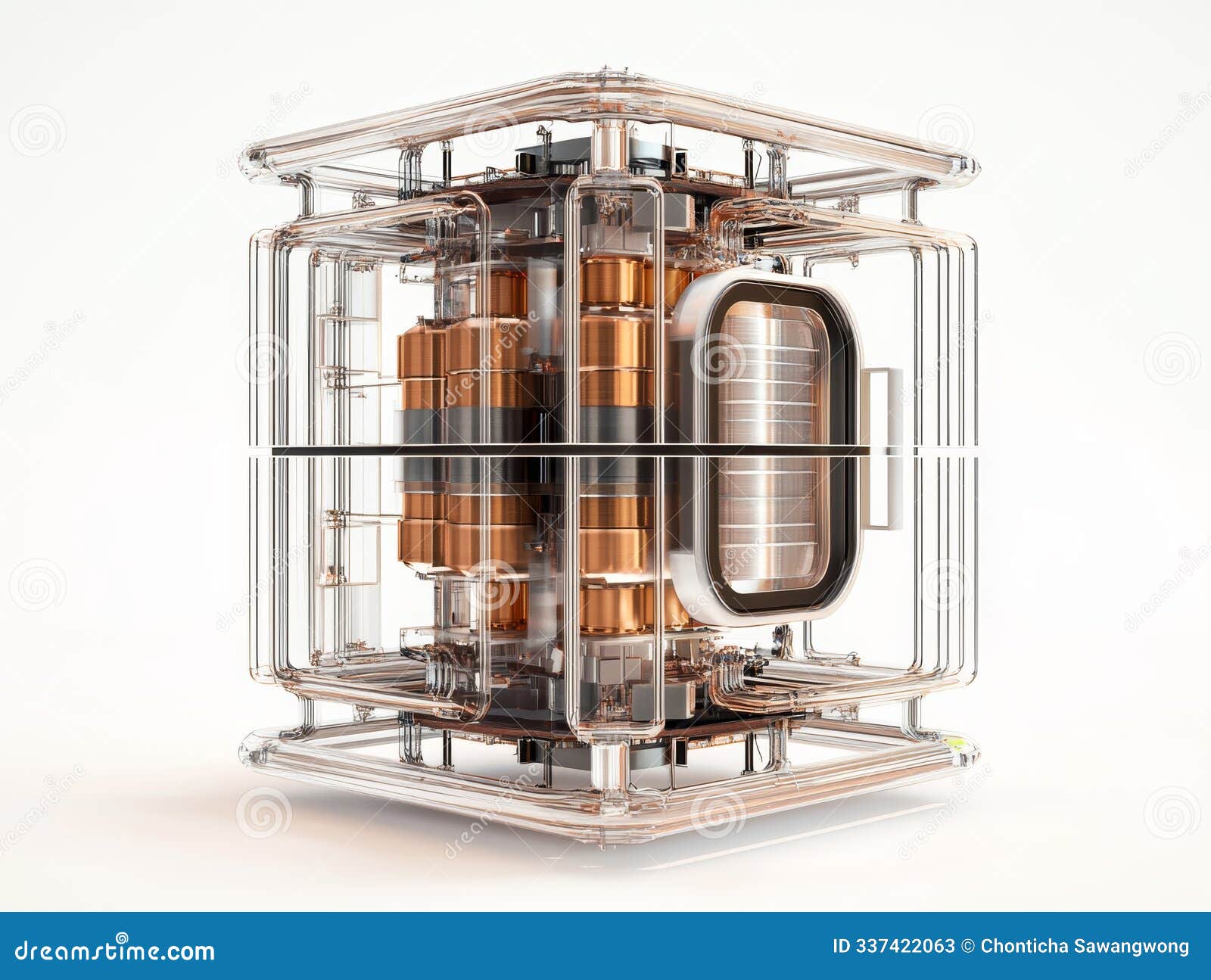Transparent Casing Reveals The Inner Workings Of A Complex Electronic ...