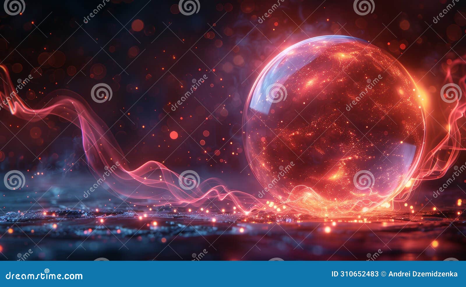 A Futuristic Energy Shield Effect in an Abstract Glowing Style. Digital ...