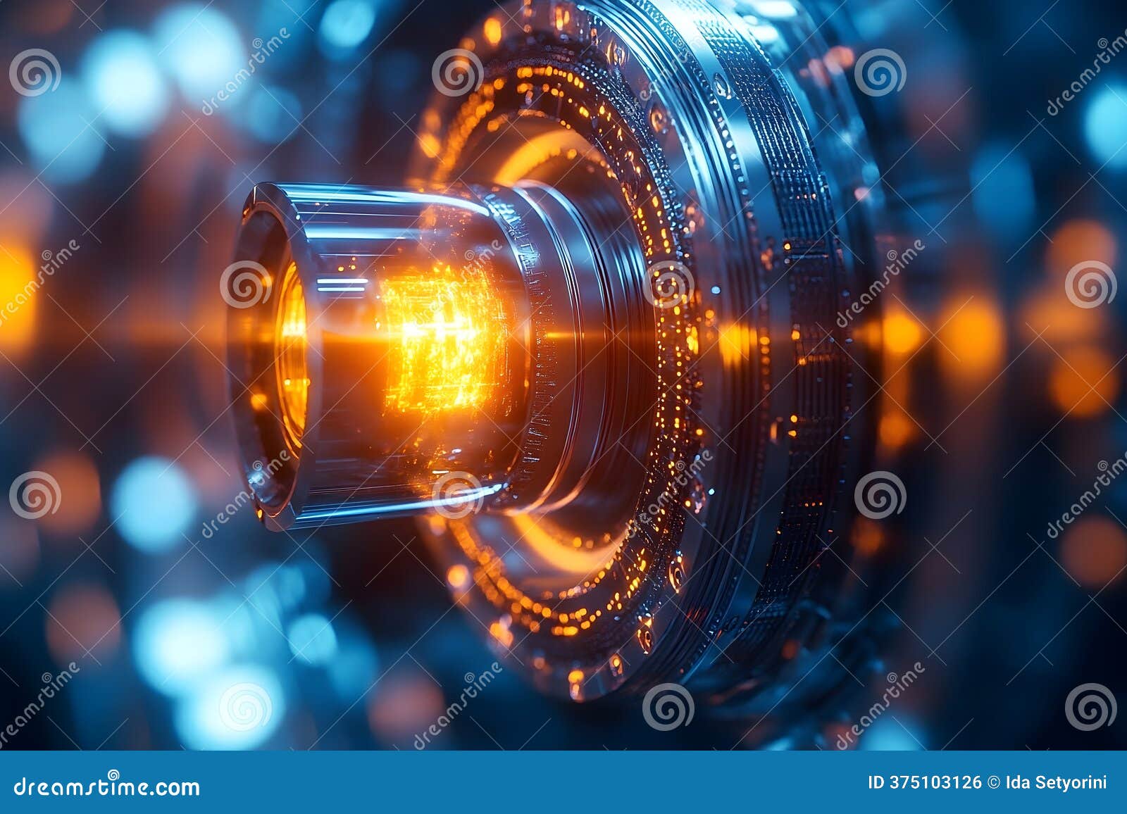 Futuristic Engine Showing Hologram Data In A Sci Fi Setting Stock ...