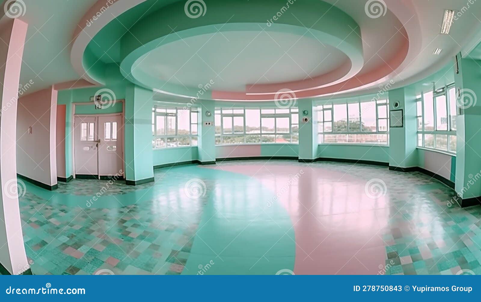 A Futuristic Entrance Hall with Clean, Modern Design and Reflection ...