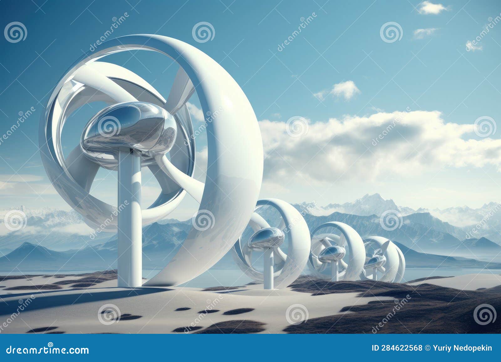 Futuristic Environmentally Friendly Power Plant of the Future Stock ...