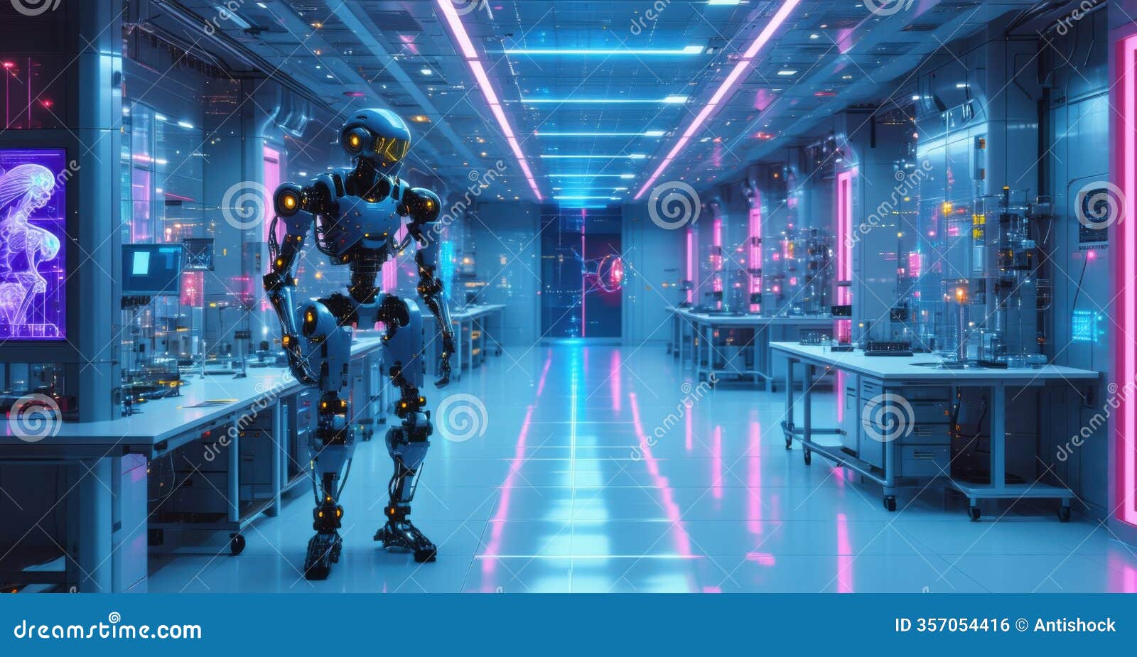 Futuristic Exoskeleton Research Lab Developing Advanced Robotic Suits ...