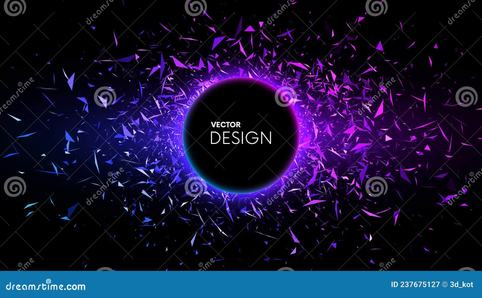 Futuristic Explosion with Glowing Sharp Debris Stock Vector ...