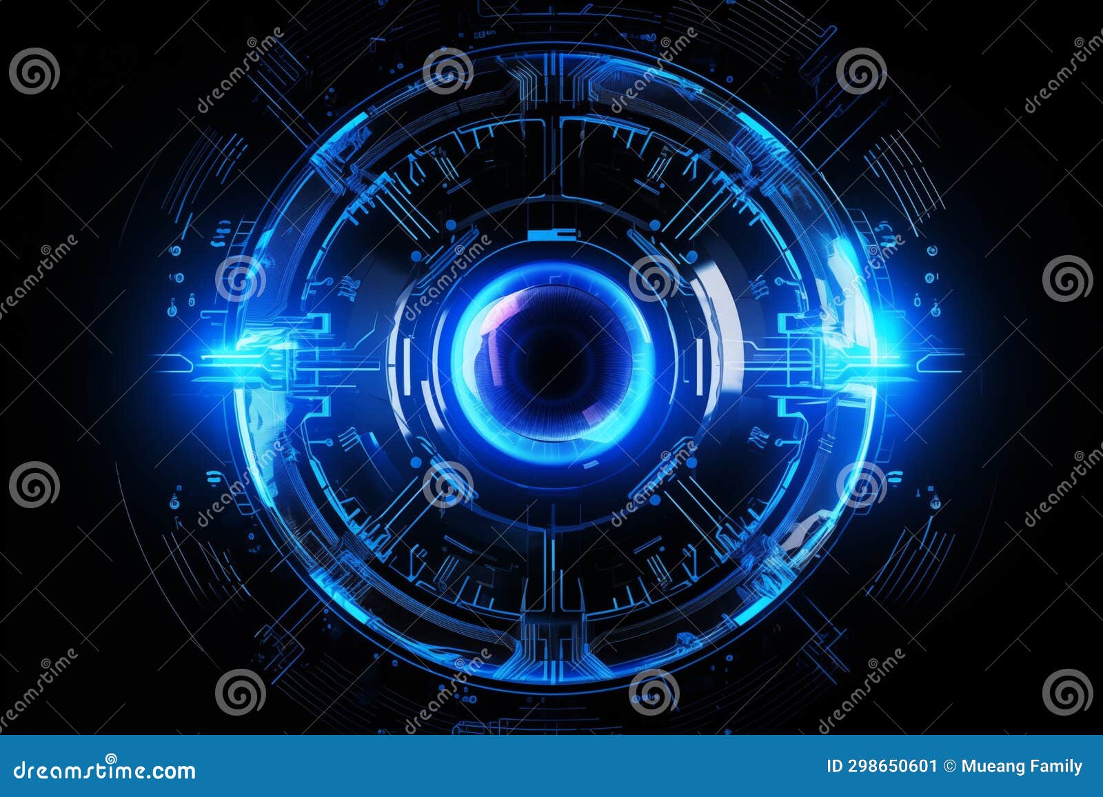 A Futuristic Eye with a Blue Light Coming Out of it, Technology ...