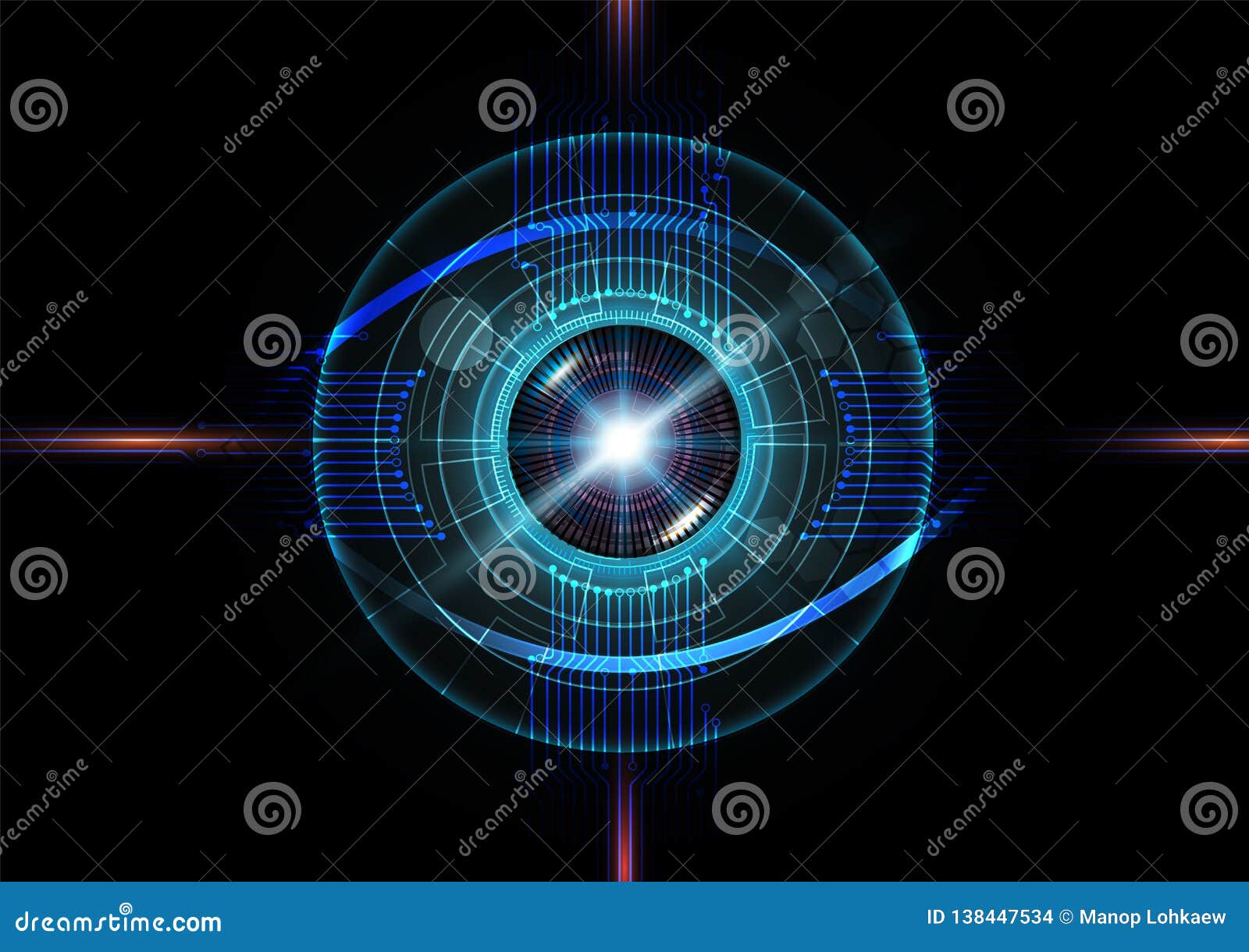 Futuristic Eye Detection Technology Concept Stock Vector - Illustration ...