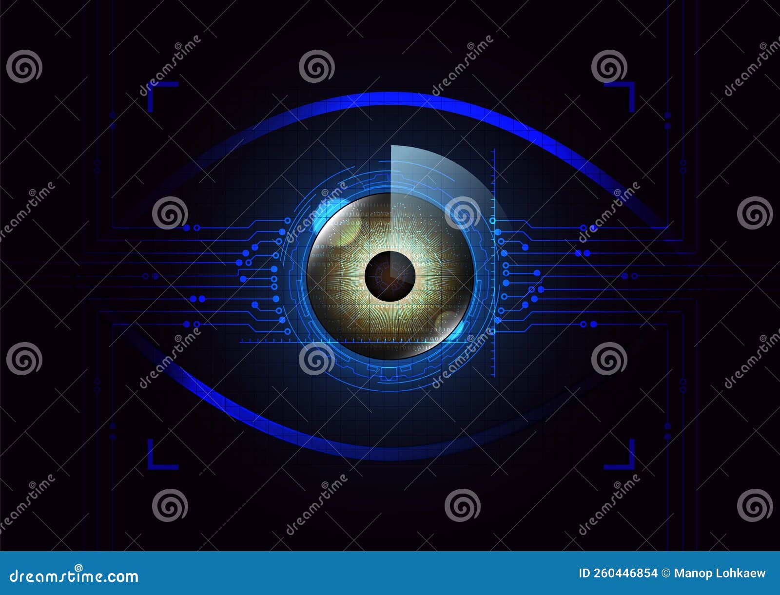 Futuristic Eye Detection Technology Concept Vector Illustration Stock ...