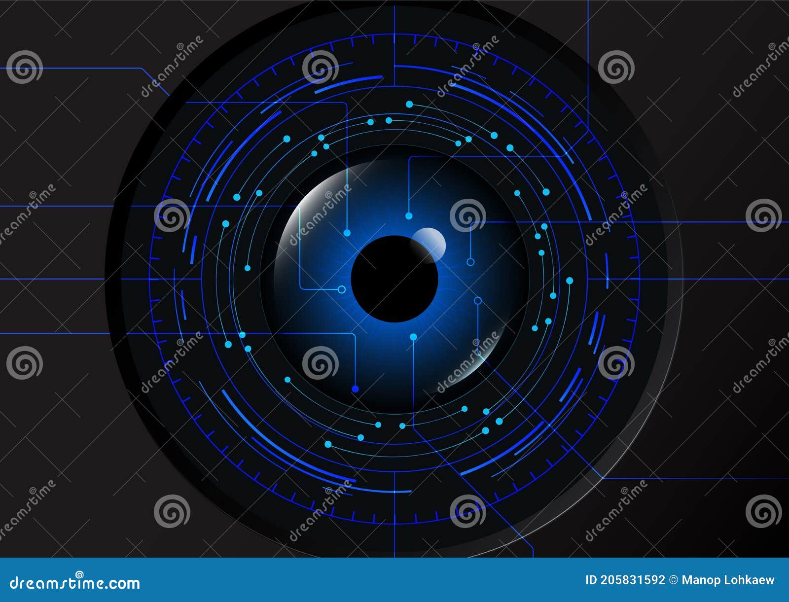 Futuristic Eye Detection Technology Concept Vector Illustration Stock ...